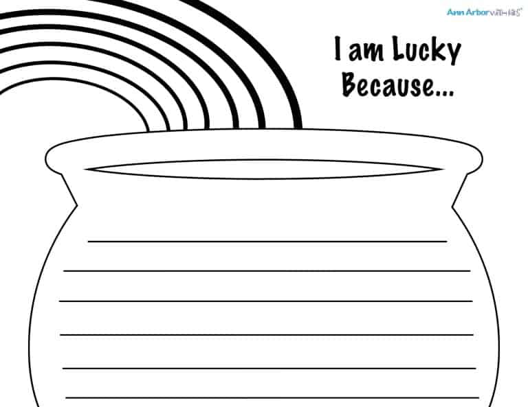 St Patricks Day Writing Prompt: "I Am Lucky" FREE Printable